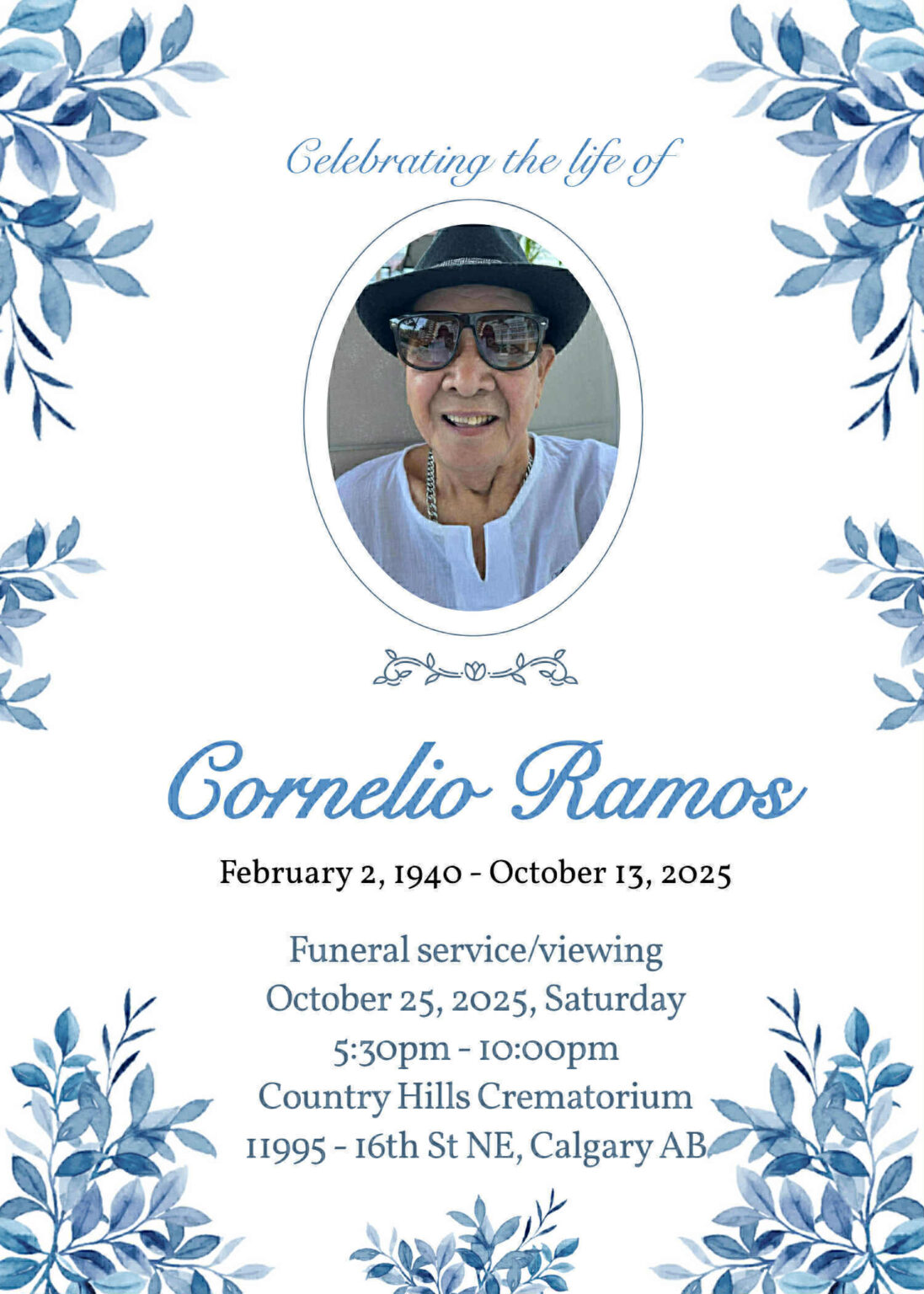 Cornelio Ramos - Country Hills Crematorium and Funeral Services